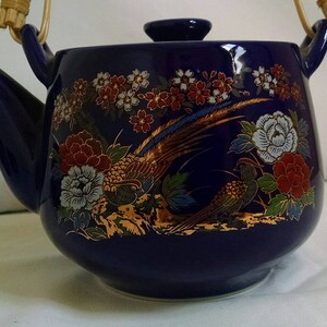 Sato Gordon Tea Set Collection Teapot With Wicker Handle 3 Cups and ...