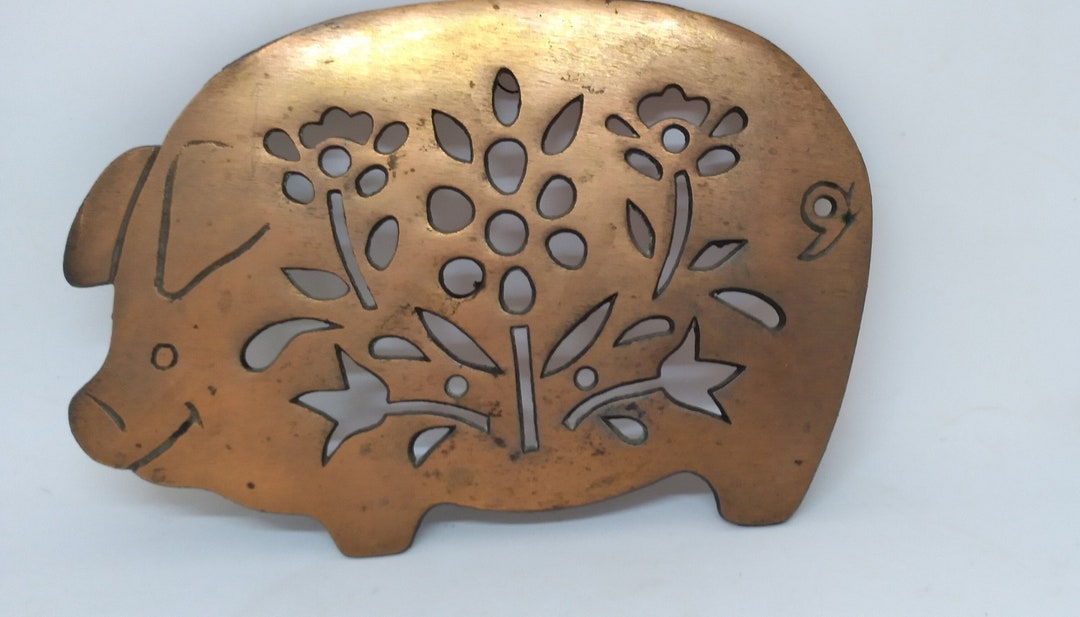 Vintage Cast Iron Pig Trivet, Hot Plate - Etsy