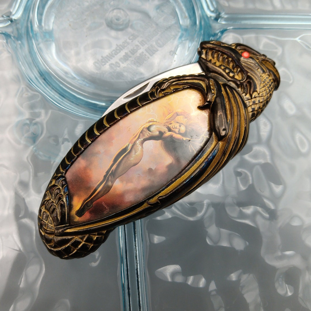 Vintage Knightstone Pocket Knife Fantasy Dragon Goddess - Etsy