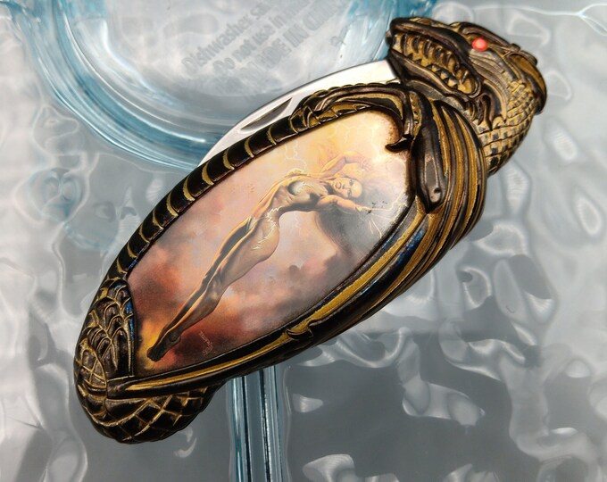 Vintage Knightstone Pocket Knife, Fantasy Dragon Goddess Collection ...