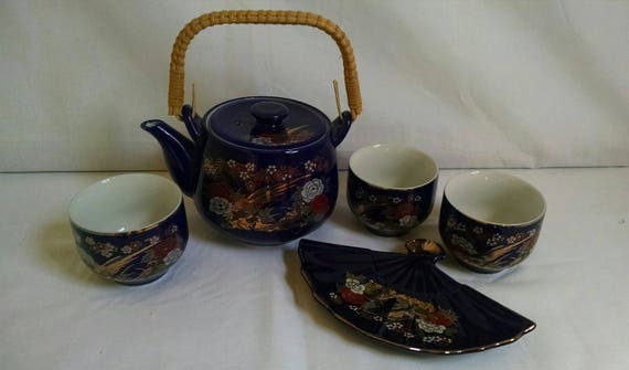 Sato Gordon Tea Set Collection Teapot With Wicker Handle 3 - Etsy