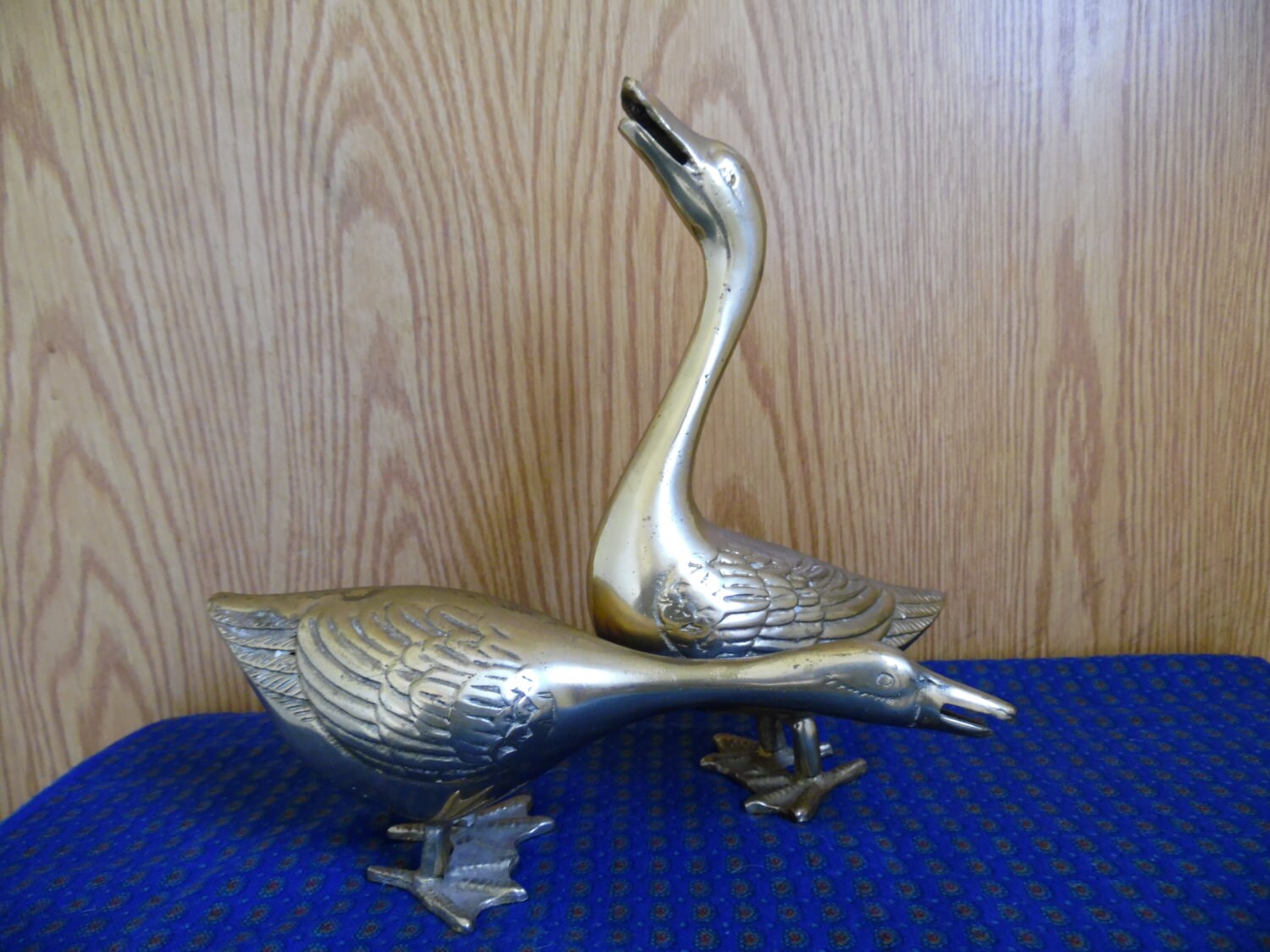 Pair of Brass Geese Figurines-bird Figurines - Etsy