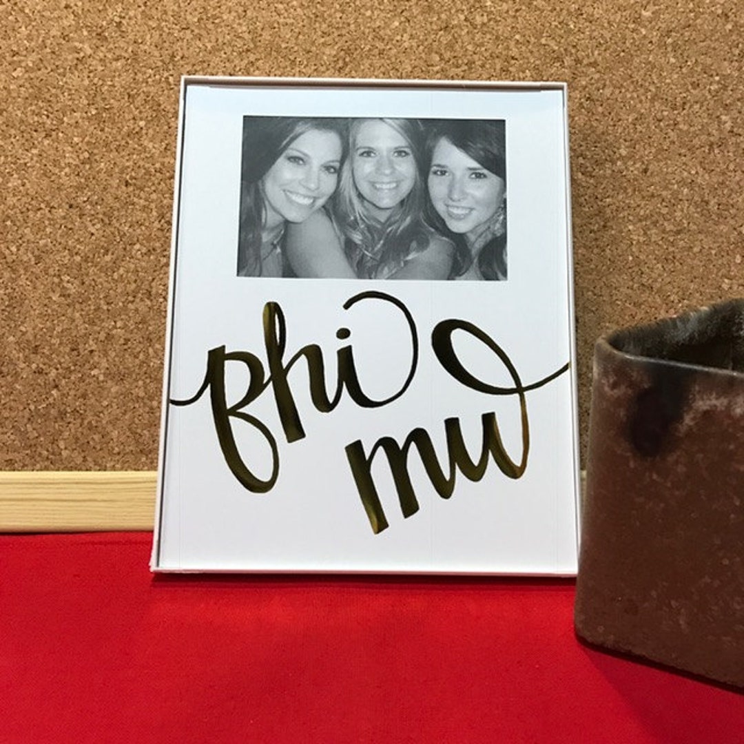 Phi Mu Gold Metallic Script Frame - Etsy