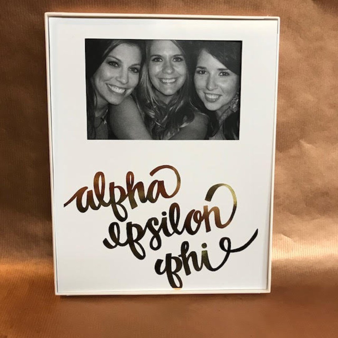 Alpha Epsilon Phi Gold Metallic Script Frame - Etsy