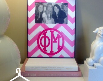Phi Mu Grey Monogram Frame - Etsy