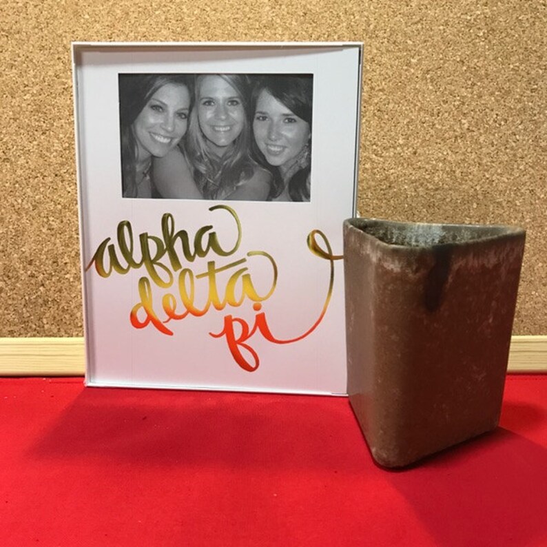 Alpha Delta Pi Gold Metallic Script Frame - Etsy