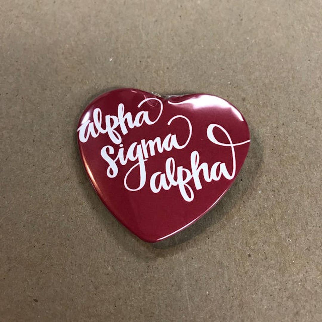 Alpha Sigma Alpha Color Heart-shaped Button - Etsy