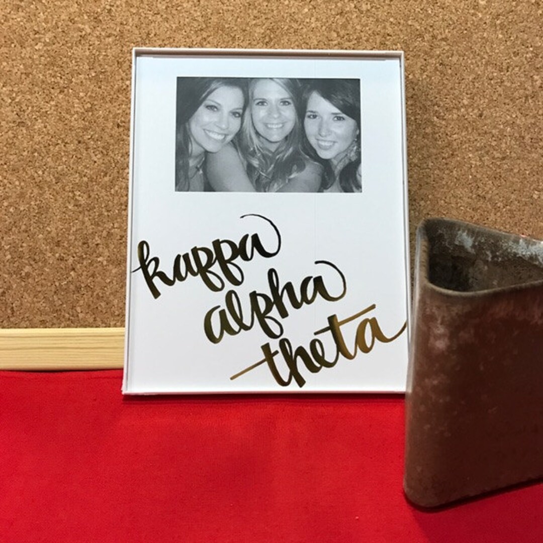 Kappa Alpha Theta Gold Metallic Script Frame - Etsy