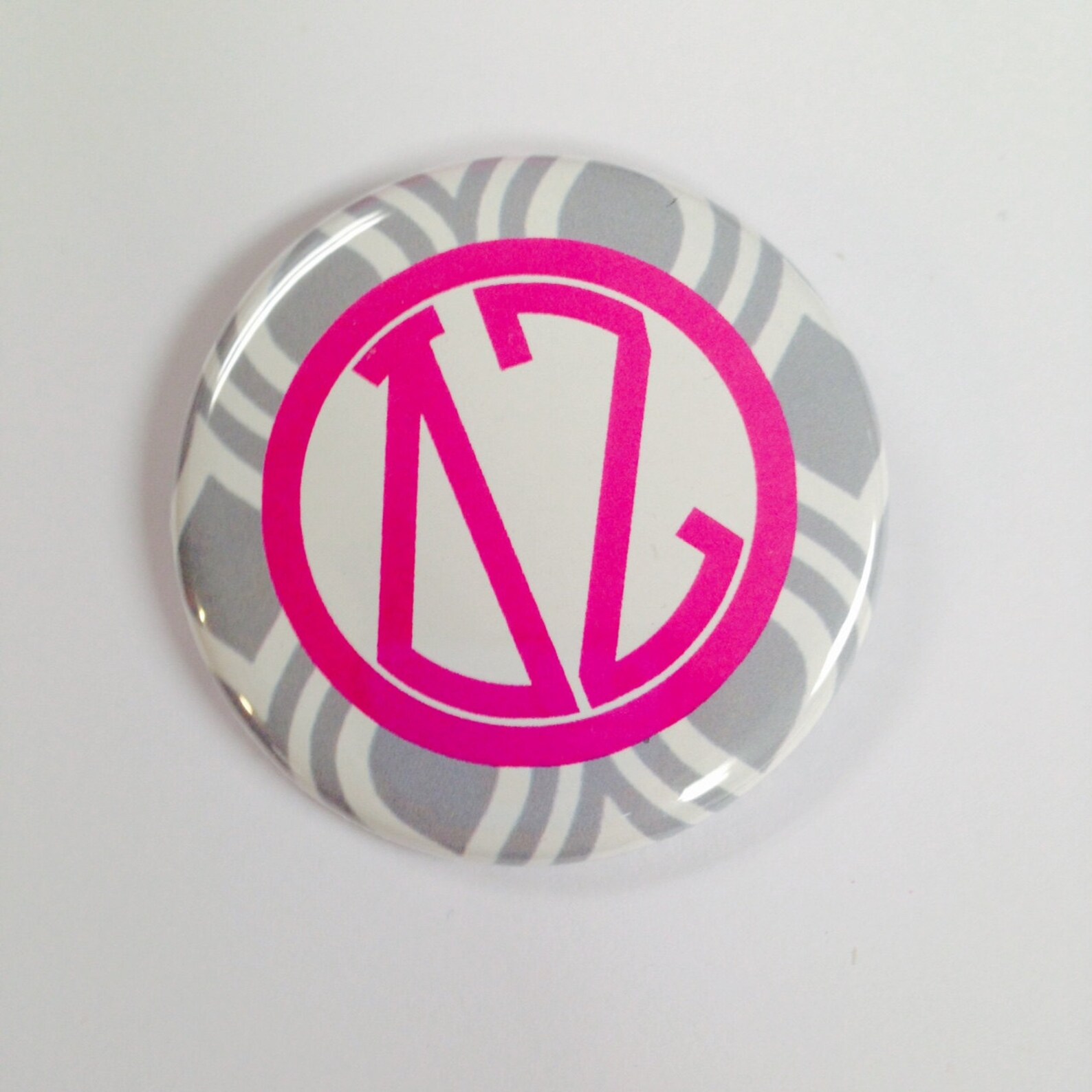 Delta Zeta Grey Monogram Button or Magnet - Etsy