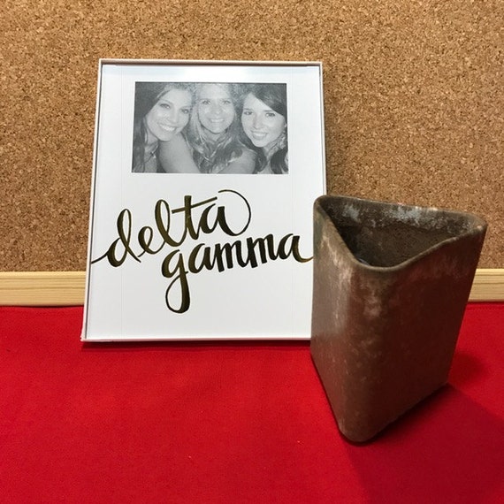Delta Gamma Gold Metallic Script Frame | Etsy