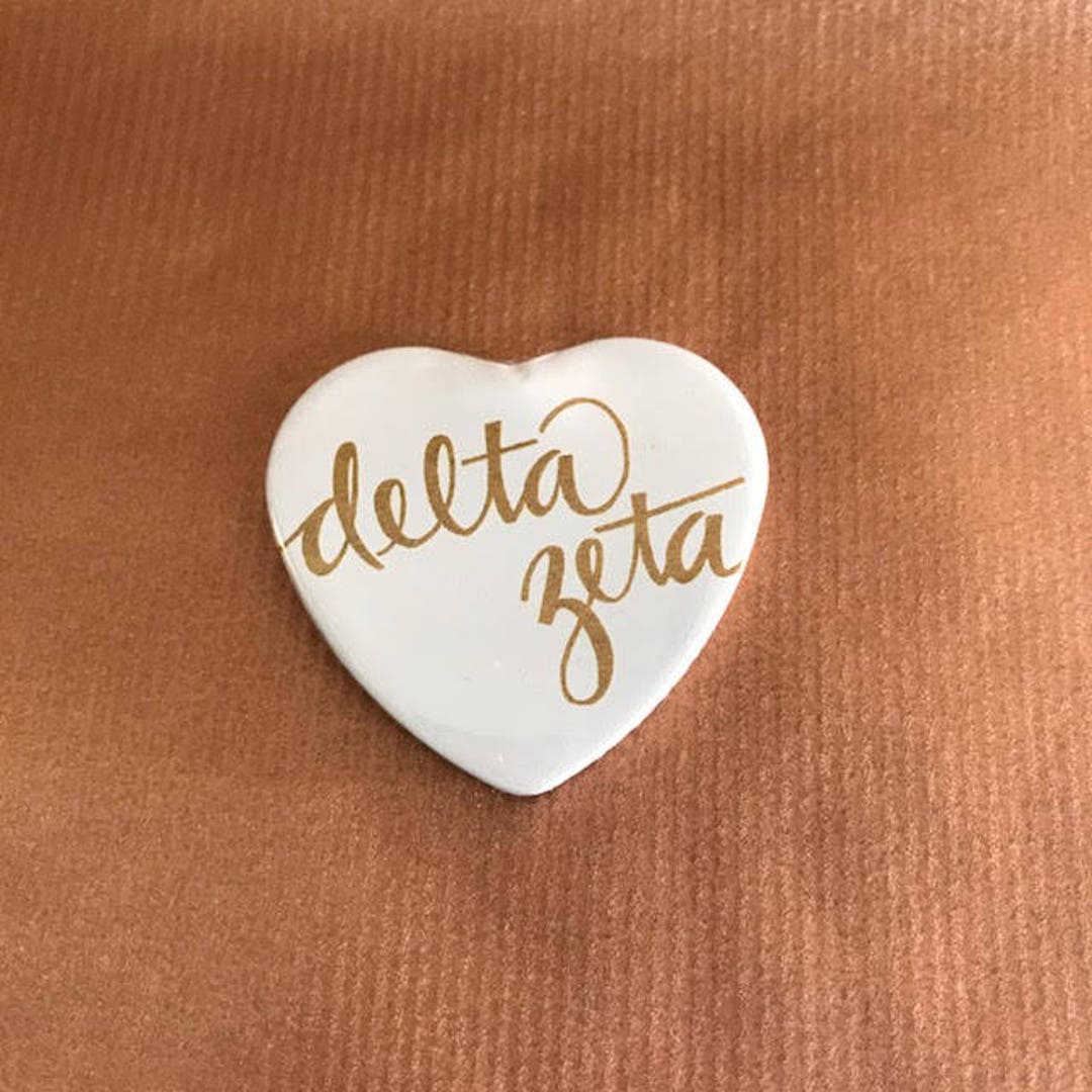 Delta Zeta Heart-shaped Button - Etsy
