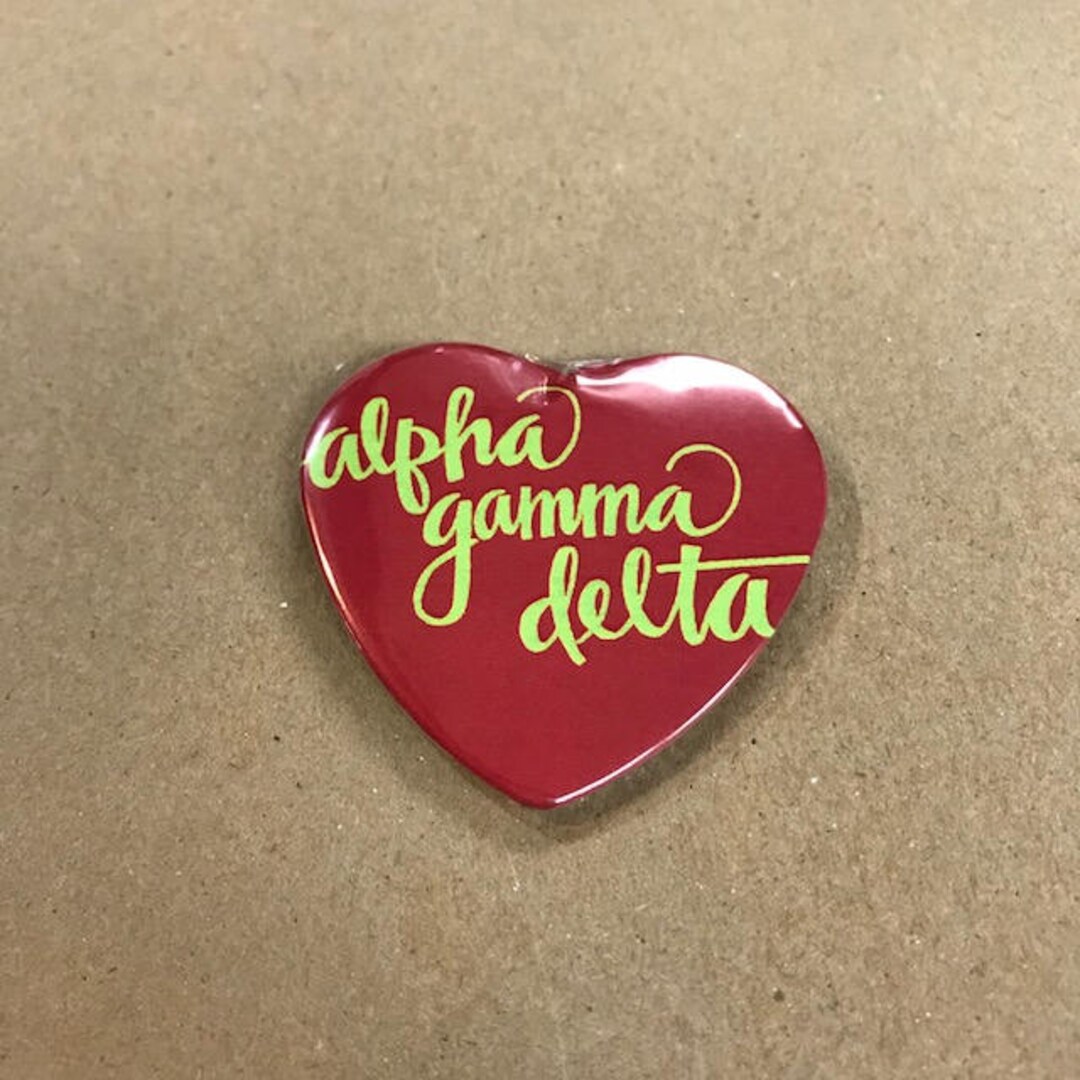 Alpha Gamma Delta Color Heart-shaped Button - Etsy