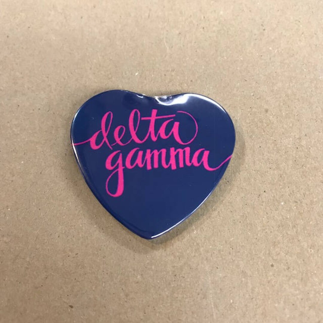 Delta Gamma Color Heart-shaped Button - Etsy