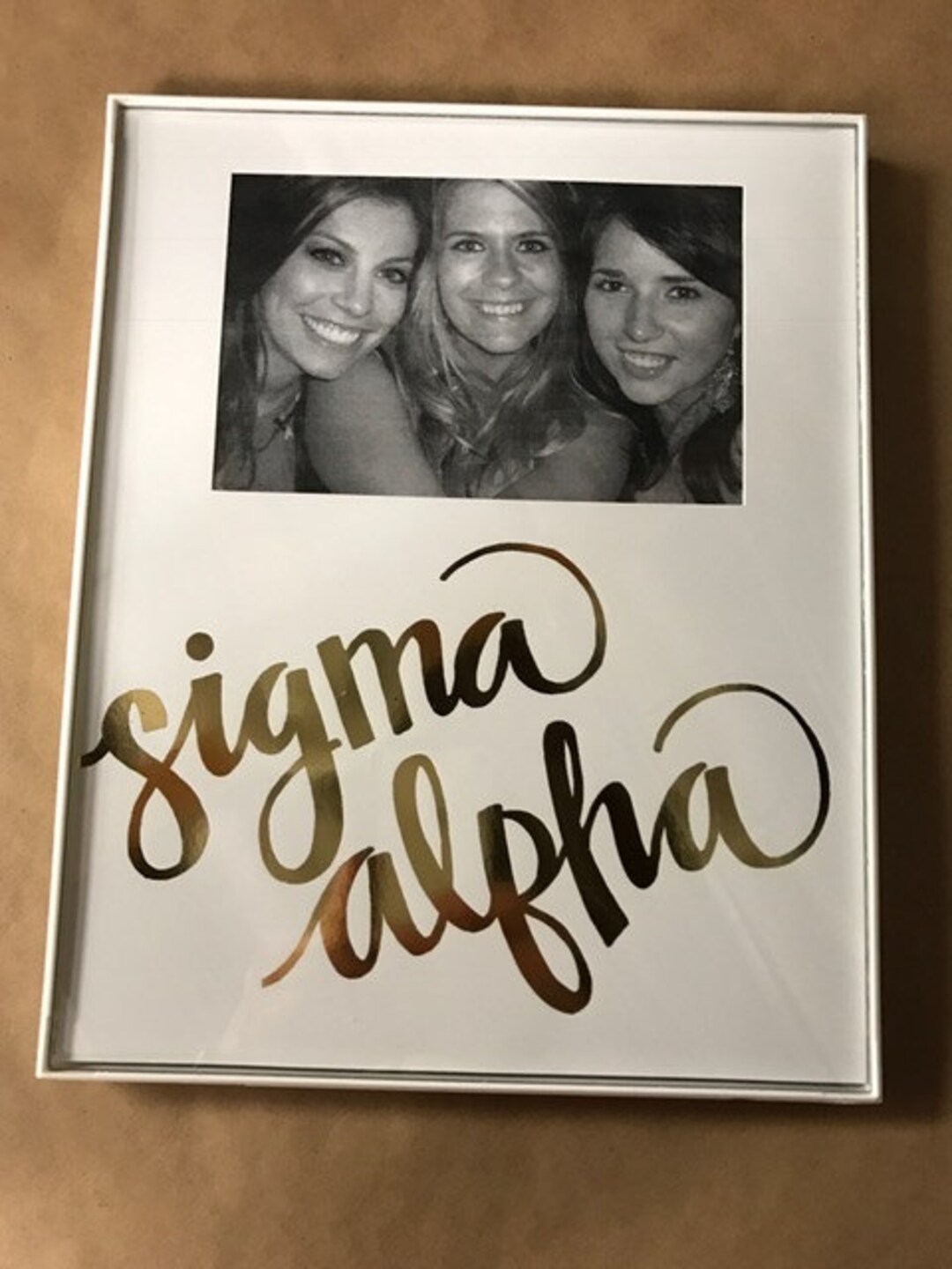 Sigma Alpha Gold Metallic Script Frame - Etsy