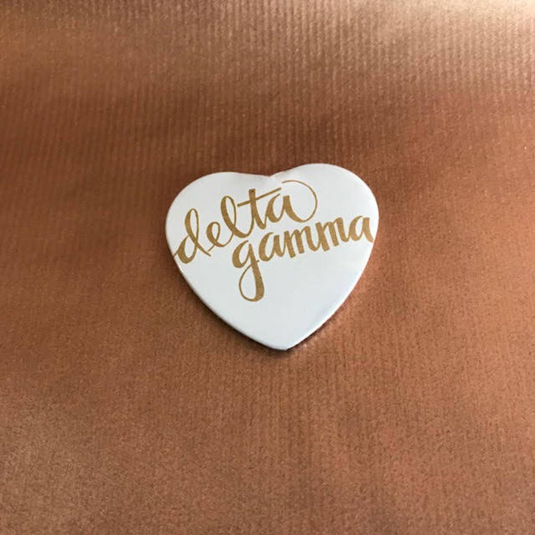 Delta Gamma Heart-shaped Button - Etsy