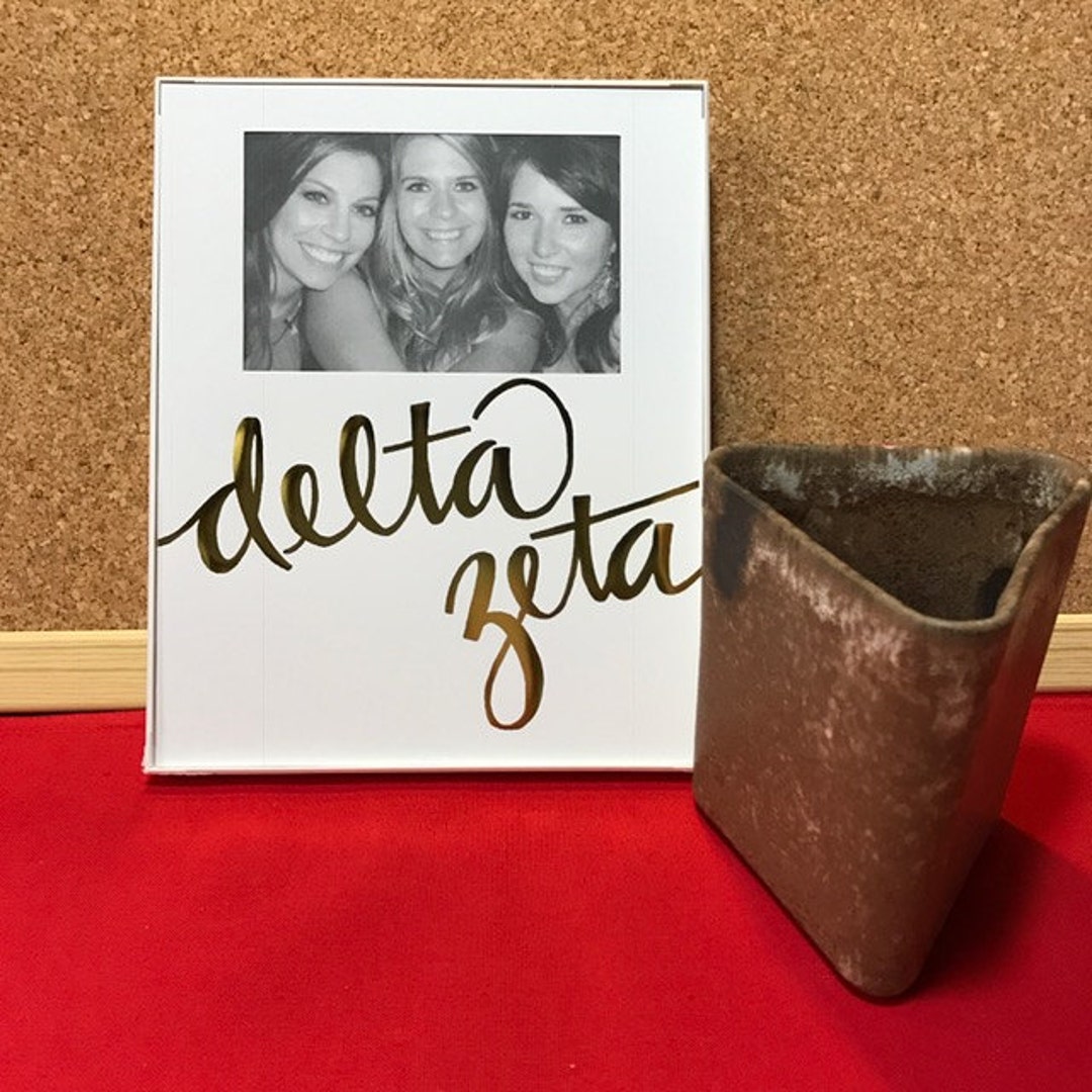 Delta Zeta Gold Metallic Script Frame - Etsy