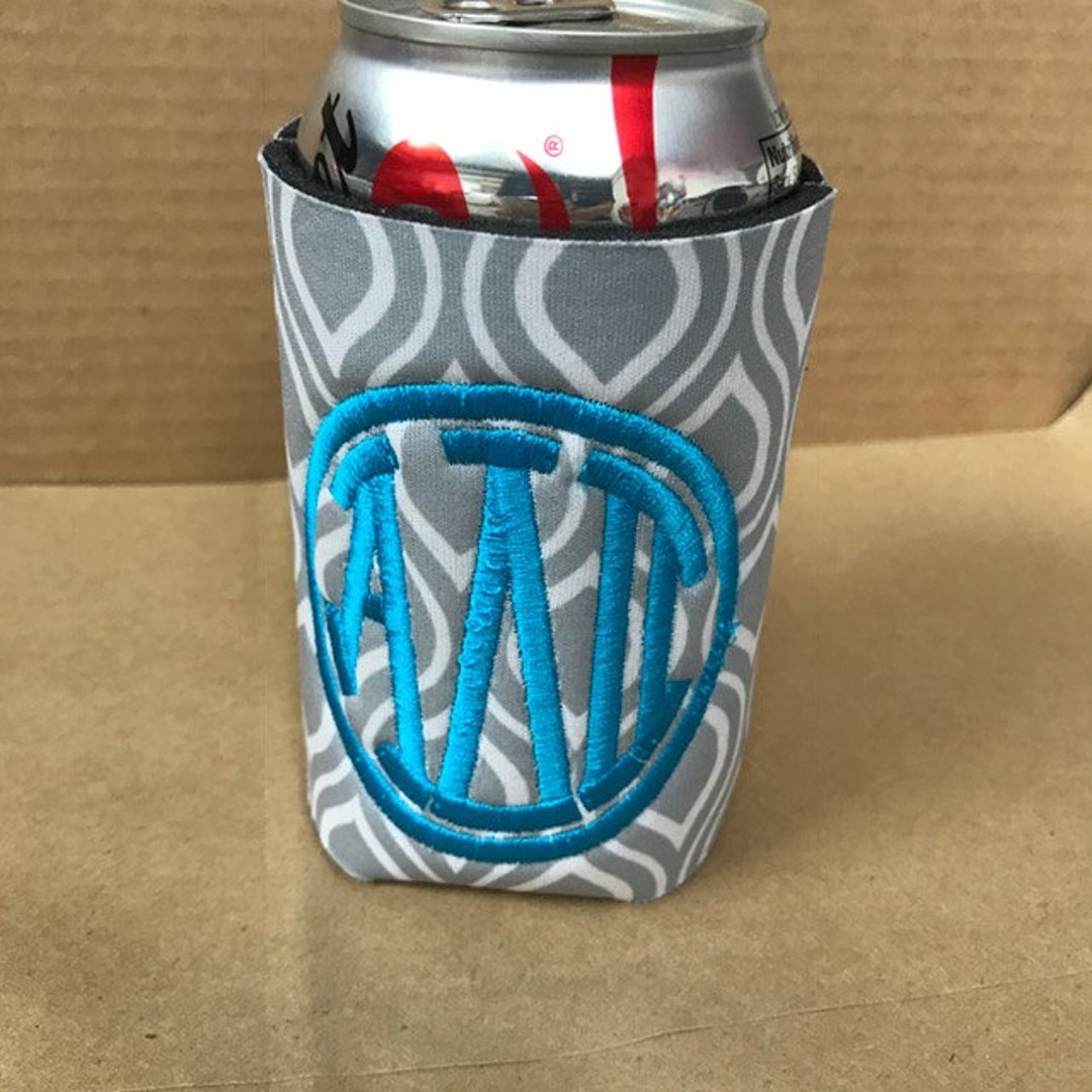 Alpha Delta Pi Embroidered Gray Monogram Drink Huggie - Etsy