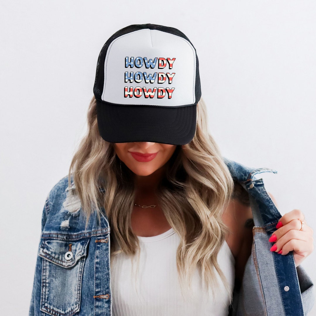 Howdy Flag Stacked Foam Trucker Hat Patriotic Hat 4th of July Hat Howdy ...