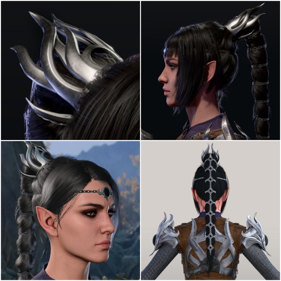 Baldur's Gate 3 Shadowheart Hair Chain. Optional Raw 3D Prints of Crown ...