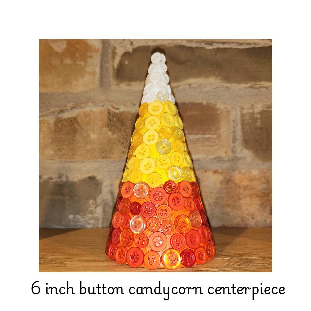 Six Inch Button Candy Corn Centerpiece Cone, Made of Sustainable ...