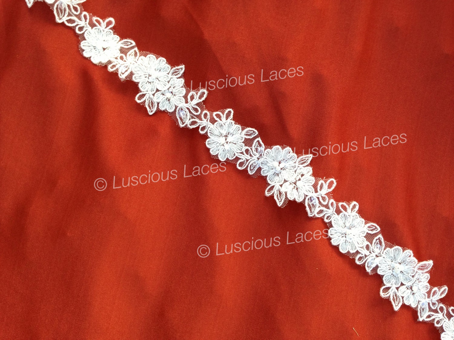 Beaded Flowery Lace Bridal Lace Wedding Trim Lace with | Etsy