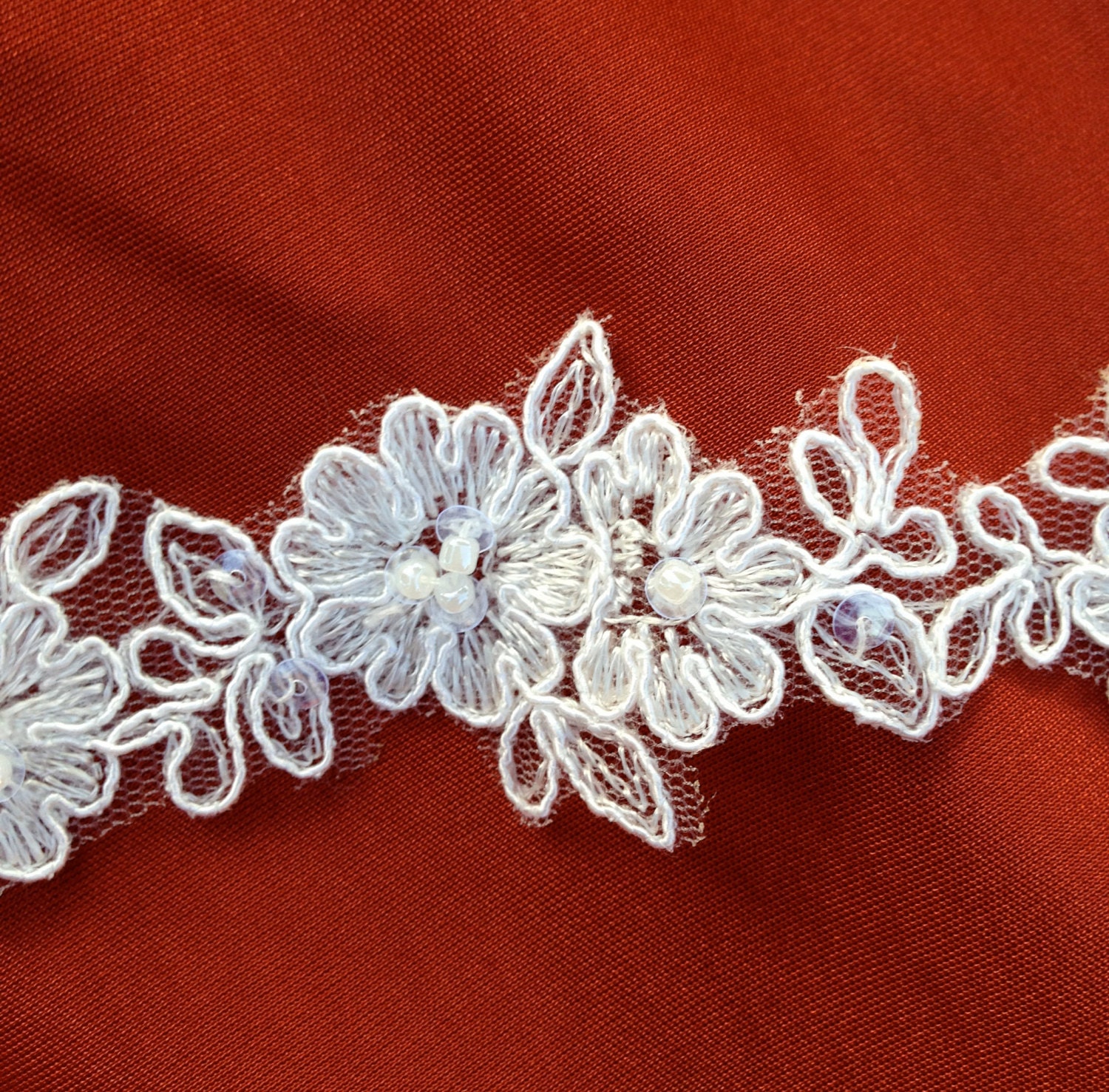 Beaded Flowery Lace Bridal Lace Wedding Trim Lace with | Etsy