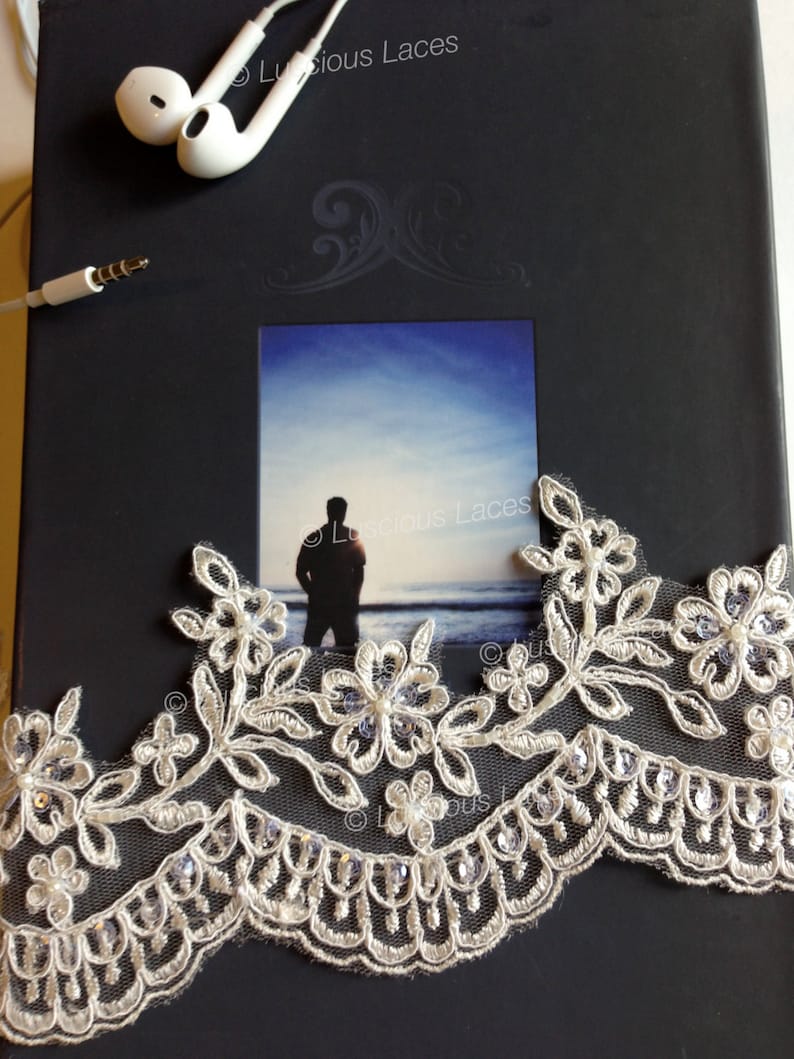 Re-embroidered Beaded Lace Bridal Wedding Trim Scalloped - Etsy