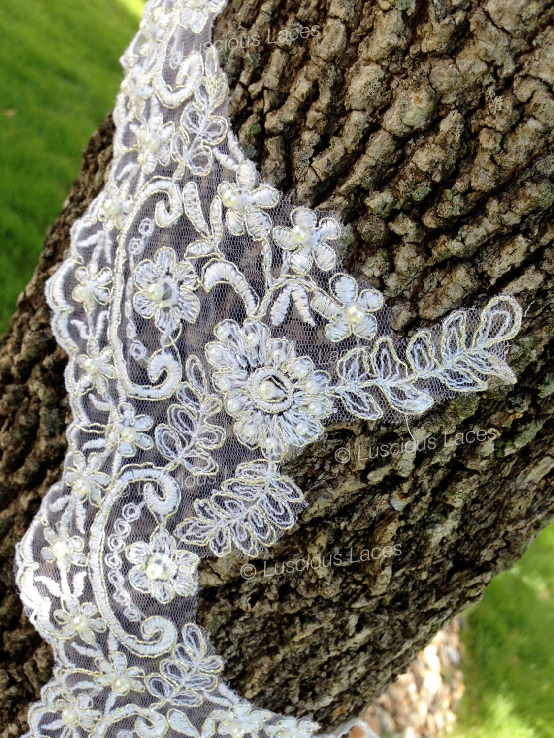 Beaded Scalloped Lace Bridal Lace Wedding Trim Lace With - Etsy