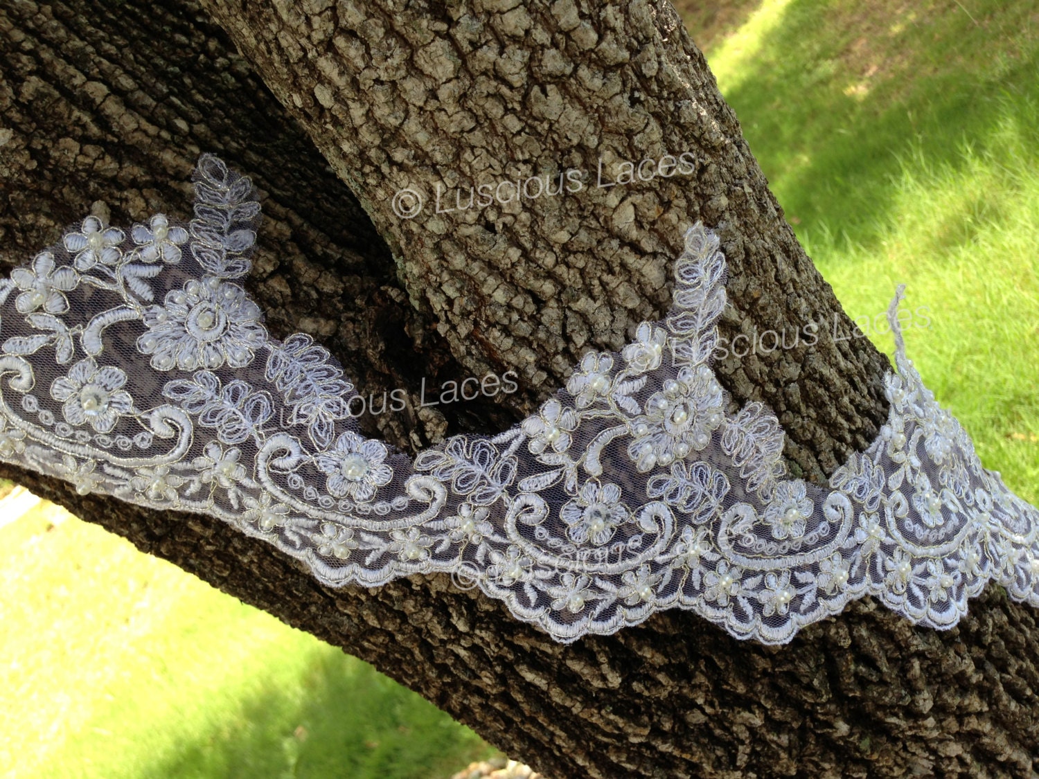 Beaded Scalloped Lace Bridal Lace Wedding Trim Lace With - Etsy
