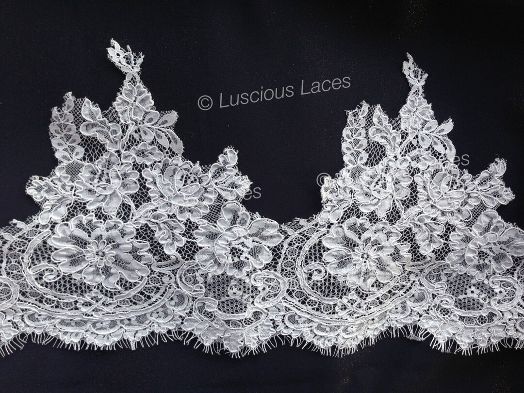 French Style Chantilly Lace, Re-embroidered Corded Lace, Gorgeous Lace ...