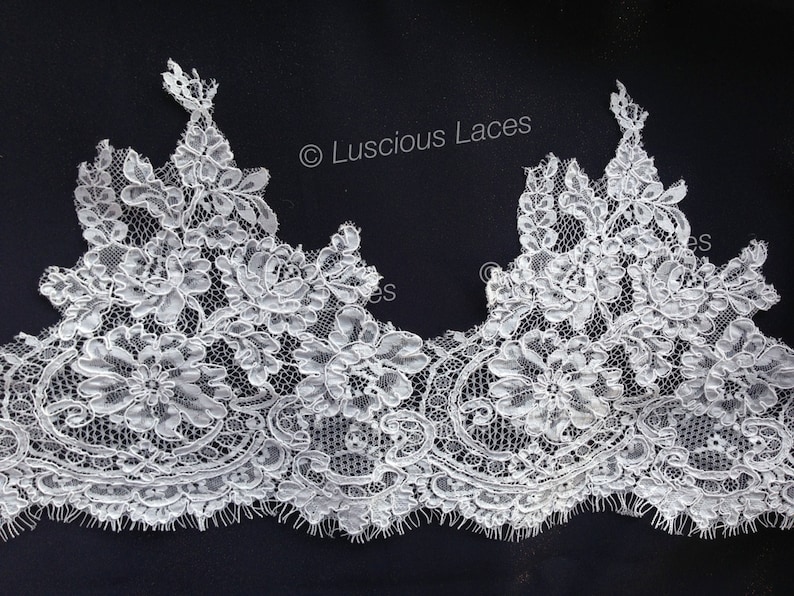 French Style Chantilly Lace Re-embroidered Corded Lace - Etsy