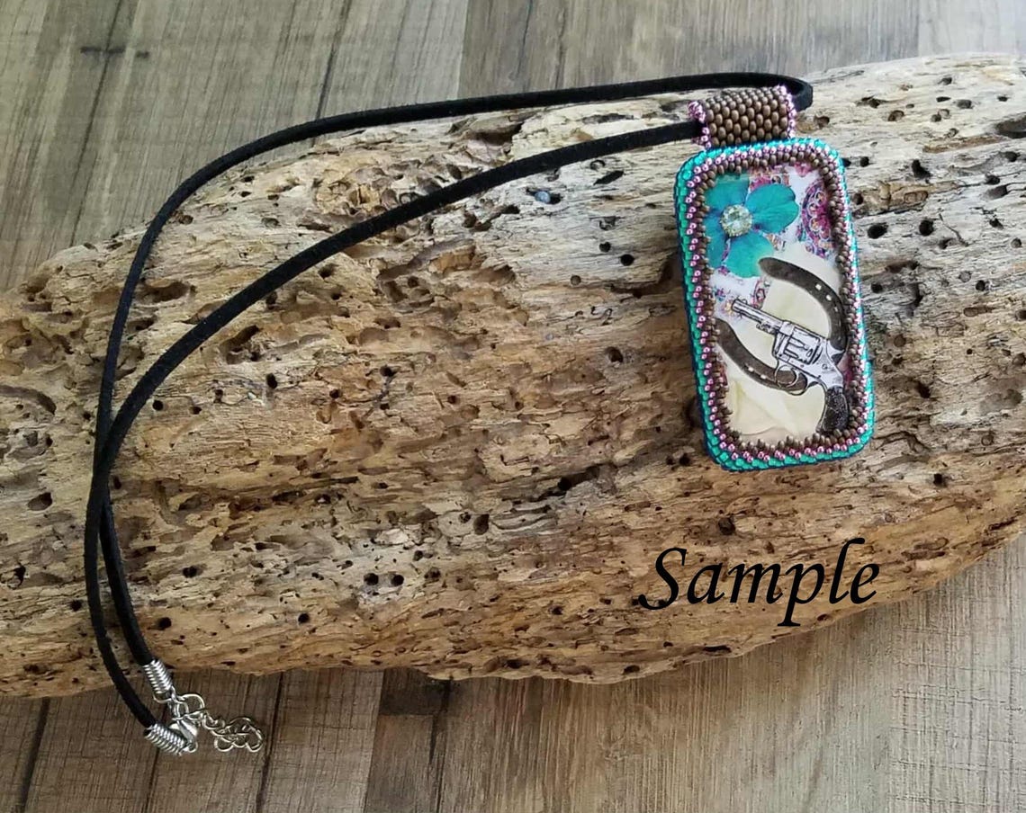 Altered Domino 50x25mm - Resin Jewelry Component - Bead Embroidery ...