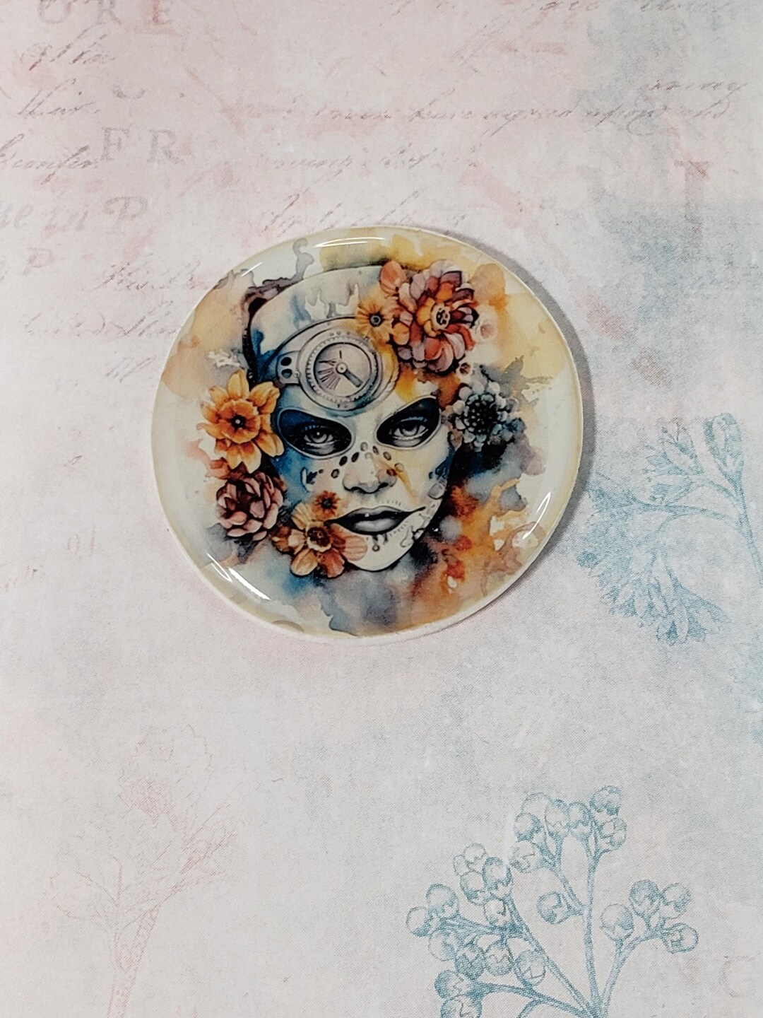Dia De Los Muertos Fall Color 40mm Round Cabochon - Polymer Clay ...