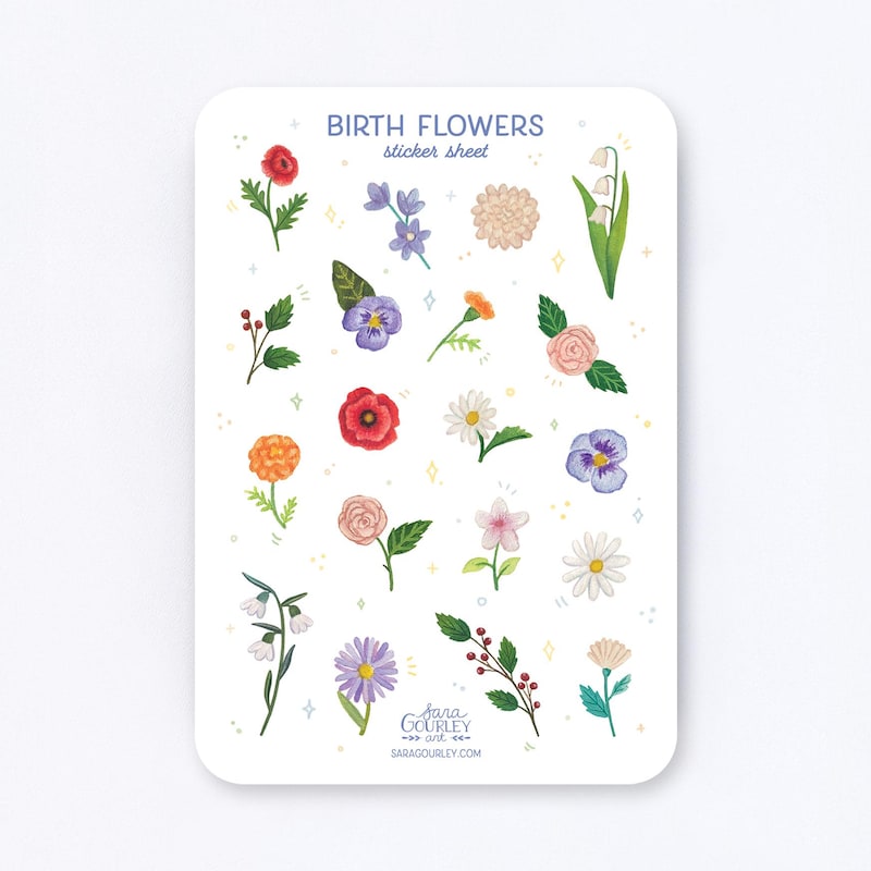 Holly Flower Stickers - Etsy