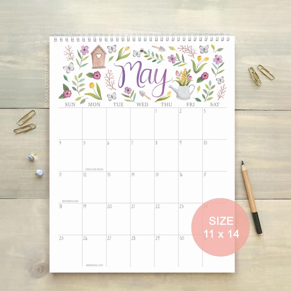 Watercolor Calendar - Etsy