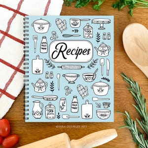 Recipe Journal Baking Tools, Blank Cookbook, Hand Illustrated Recipe ...