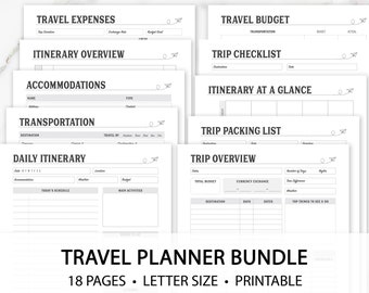 Travel Planner Printable Budget and Expenses Expense | Etsy