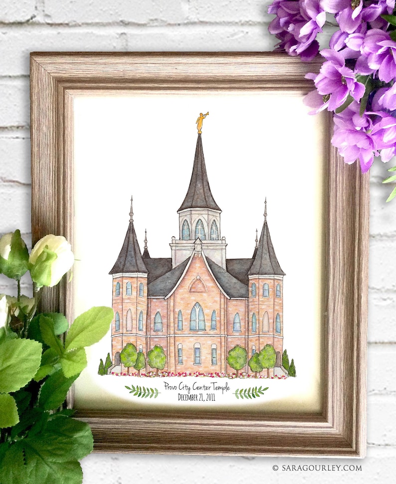 Provo City Center Temple Watercolor Art Print Personalized - Etsy