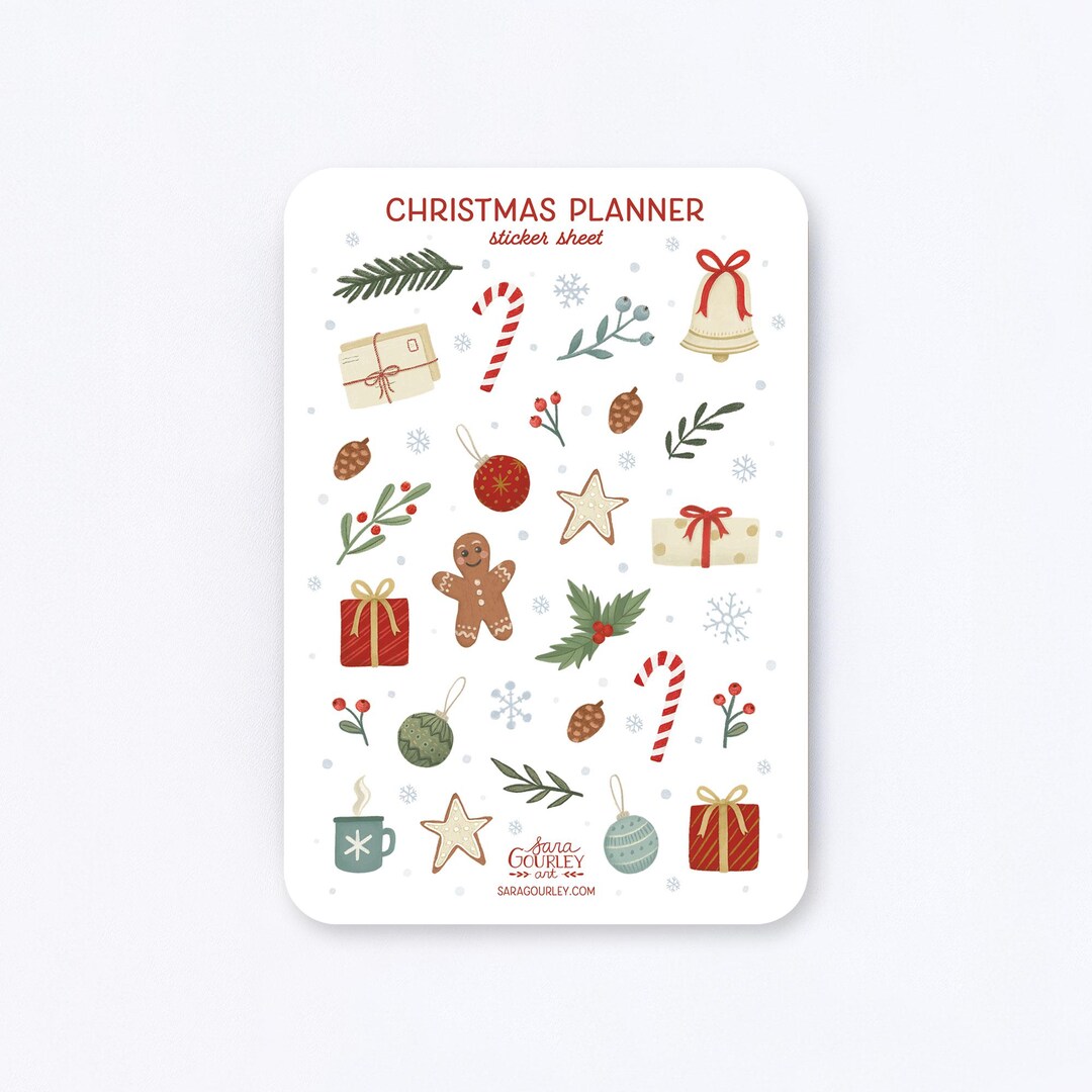 Christmas Sticker Sheet | Christmas Planner Stickers, Winter, Holiday ...