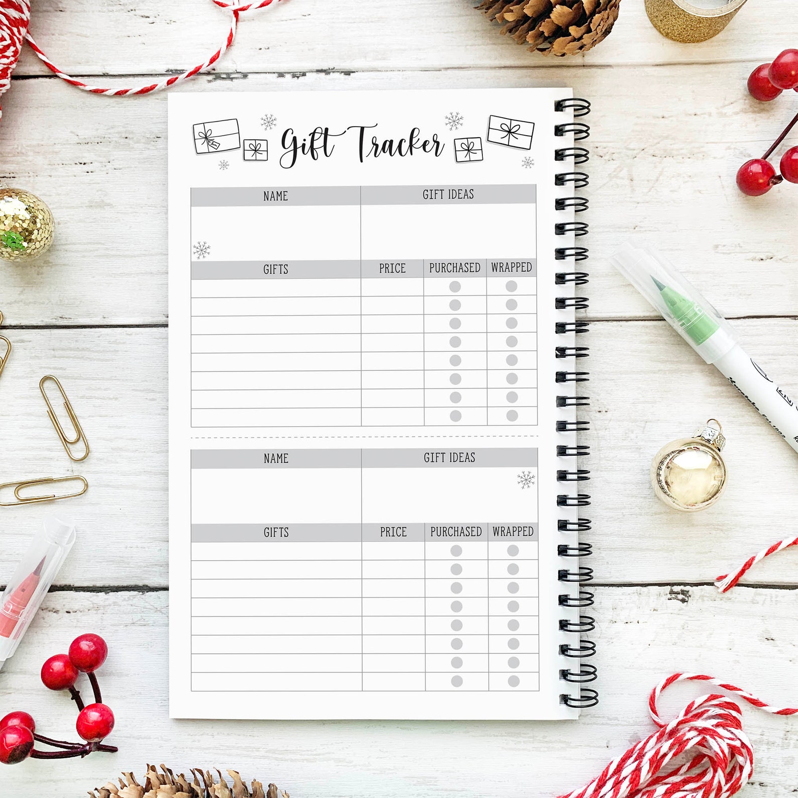 Christmas Planner Gift Tracker Stocking Stuffers Holiday - Etsy