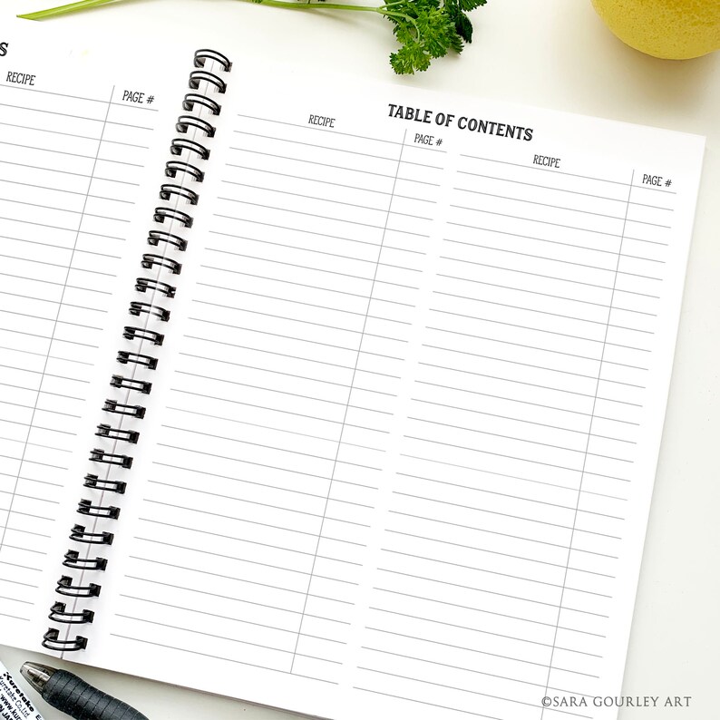 Recipe Journal Baking Tools Blank Cookbook Hand Illustrated - Etsy