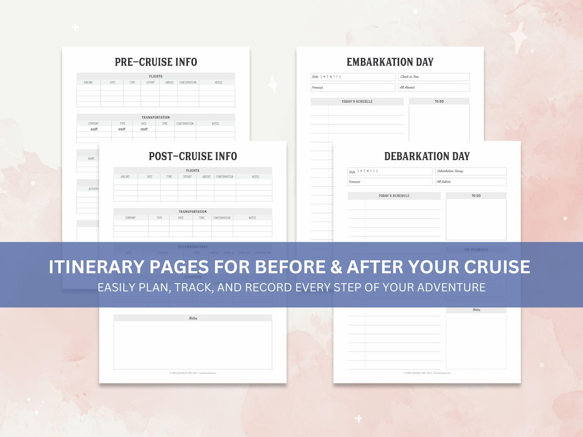 Printable Cruise Planner Bundle, Editable Cruise Schedule, Cruising ...