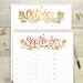 Large Floral Watercolor Birthday Calendar, 8.5x11 Perpetual Calendar ...