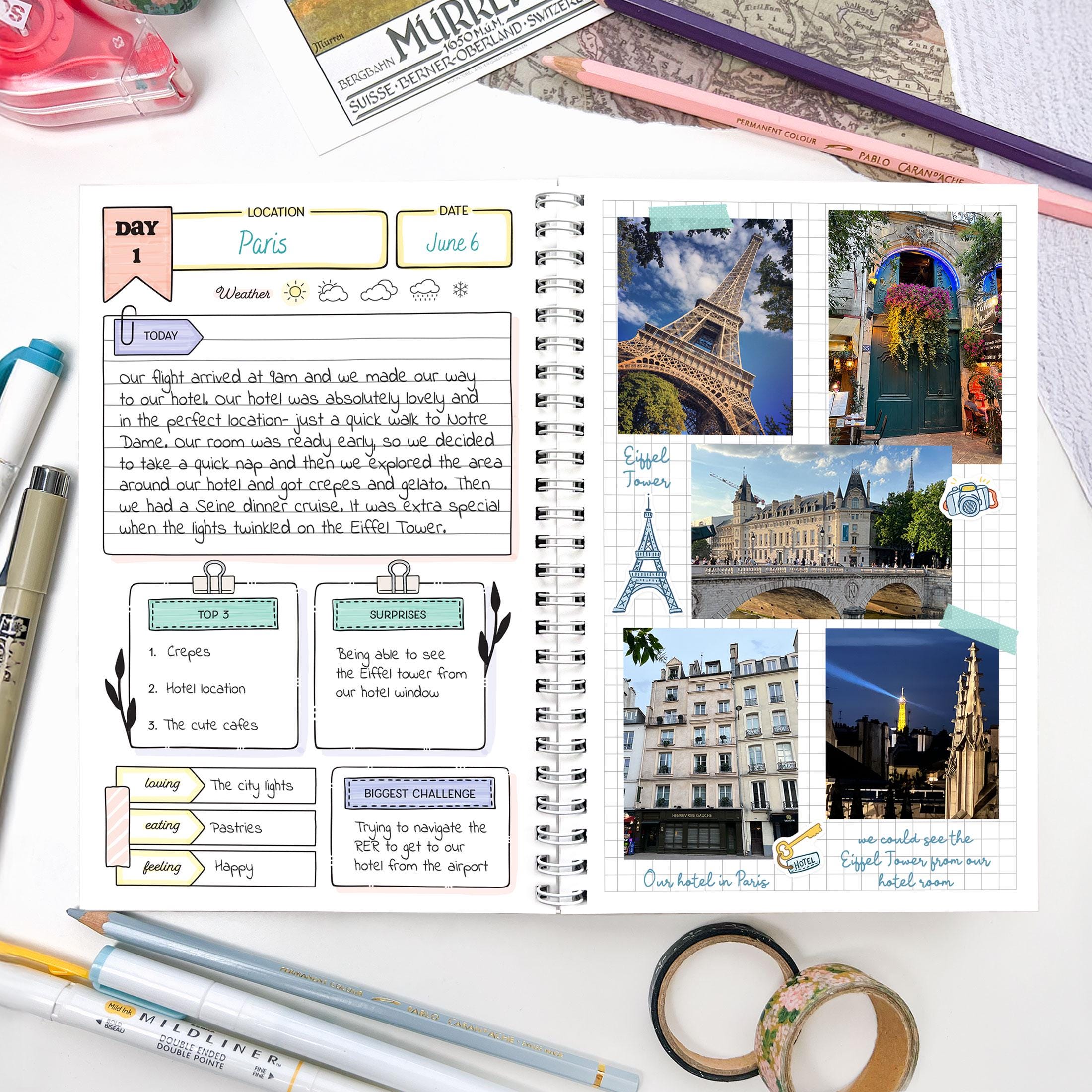 Personalized Travel Journal | Travel Scrapbook, Premade Bullet Notebook ...