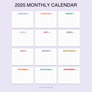 2025 Editable Printable Calendar Monthly Calendar, Horizontal Layout ...