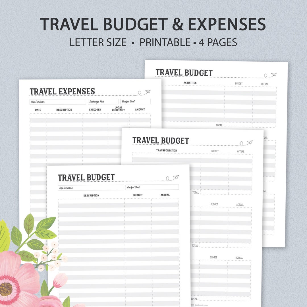 Travel Planner Printable, Budget and Expenses, Expense Tracker ...