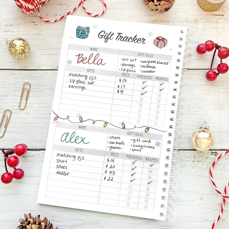 Christmas Planner Gift Tracker Stocking Stuffers Holiday - Etsy