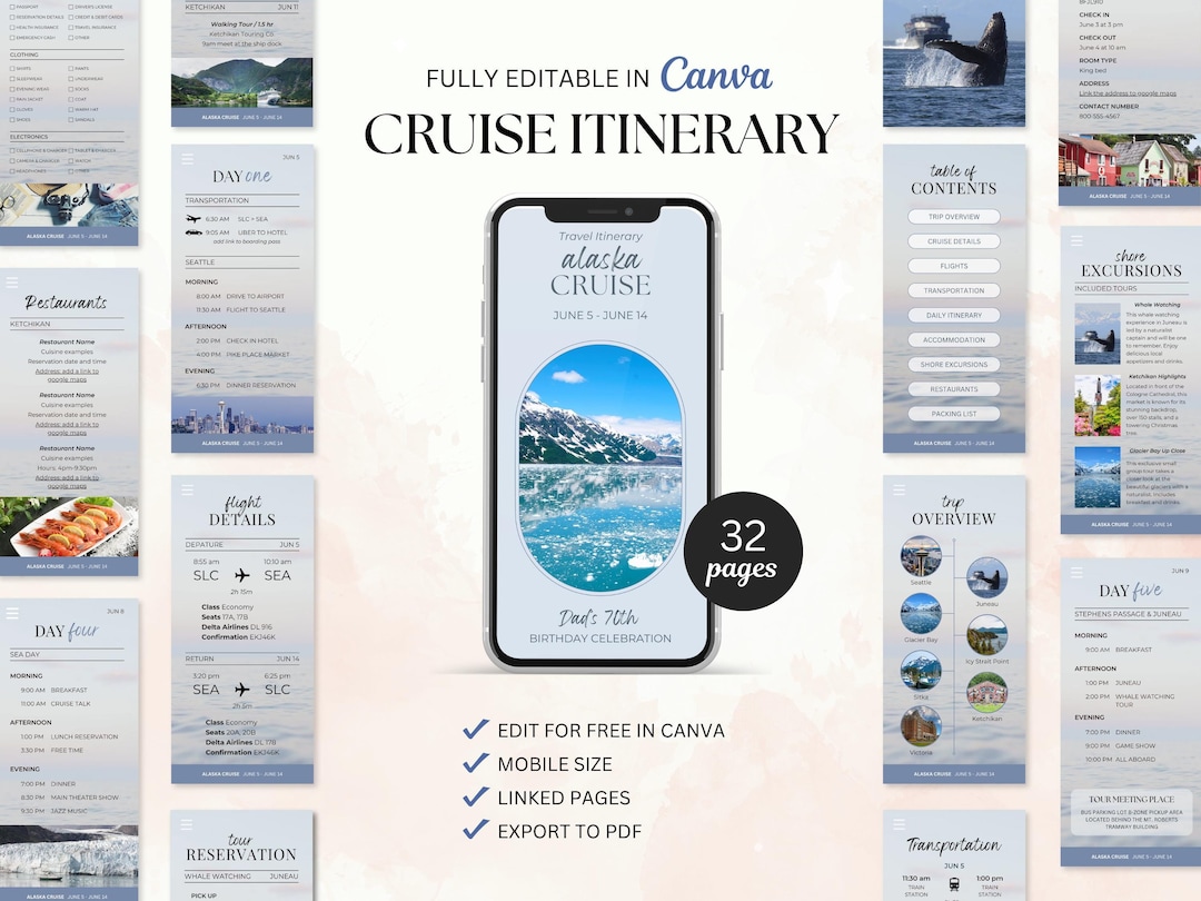 Cruise Itinerary Template | Cruise Travel Planner, Travel Agent Guide ...
