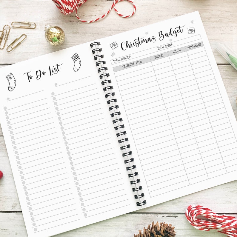 Christmas Planner Gift Tracker Stocking Stuffers Holiday - Etsy