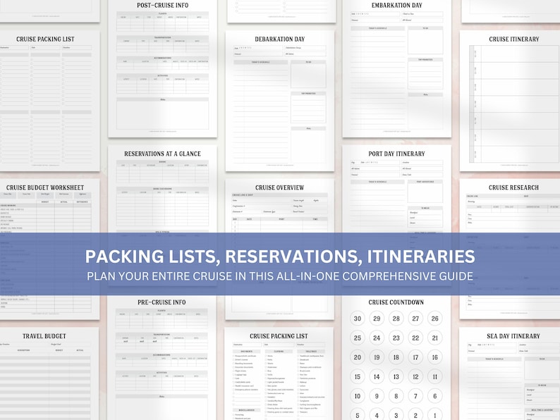 Printable Cruise Planner Bundle, Editable Cruise Schedule, Cruising ...